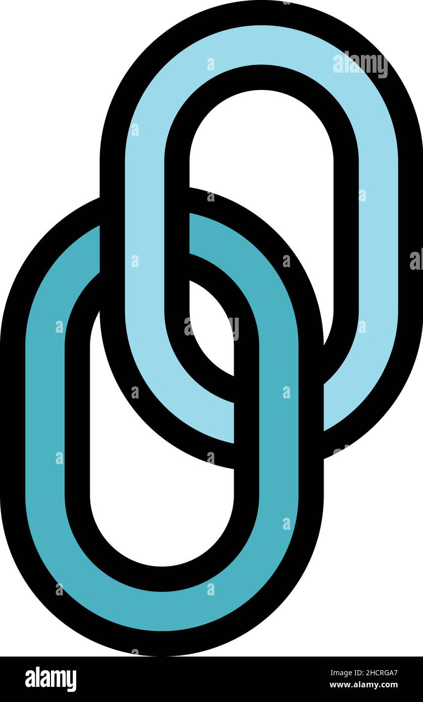 Link file icon. Outline link file vector icon color flat isolated Stock ...