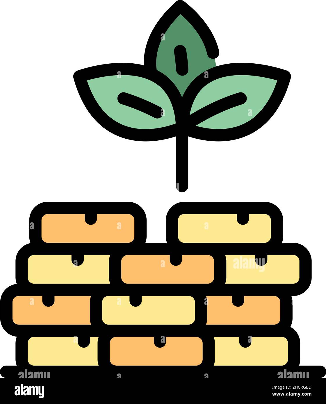 Money grow icon. Outline money grow vector icon color flat isolated ...