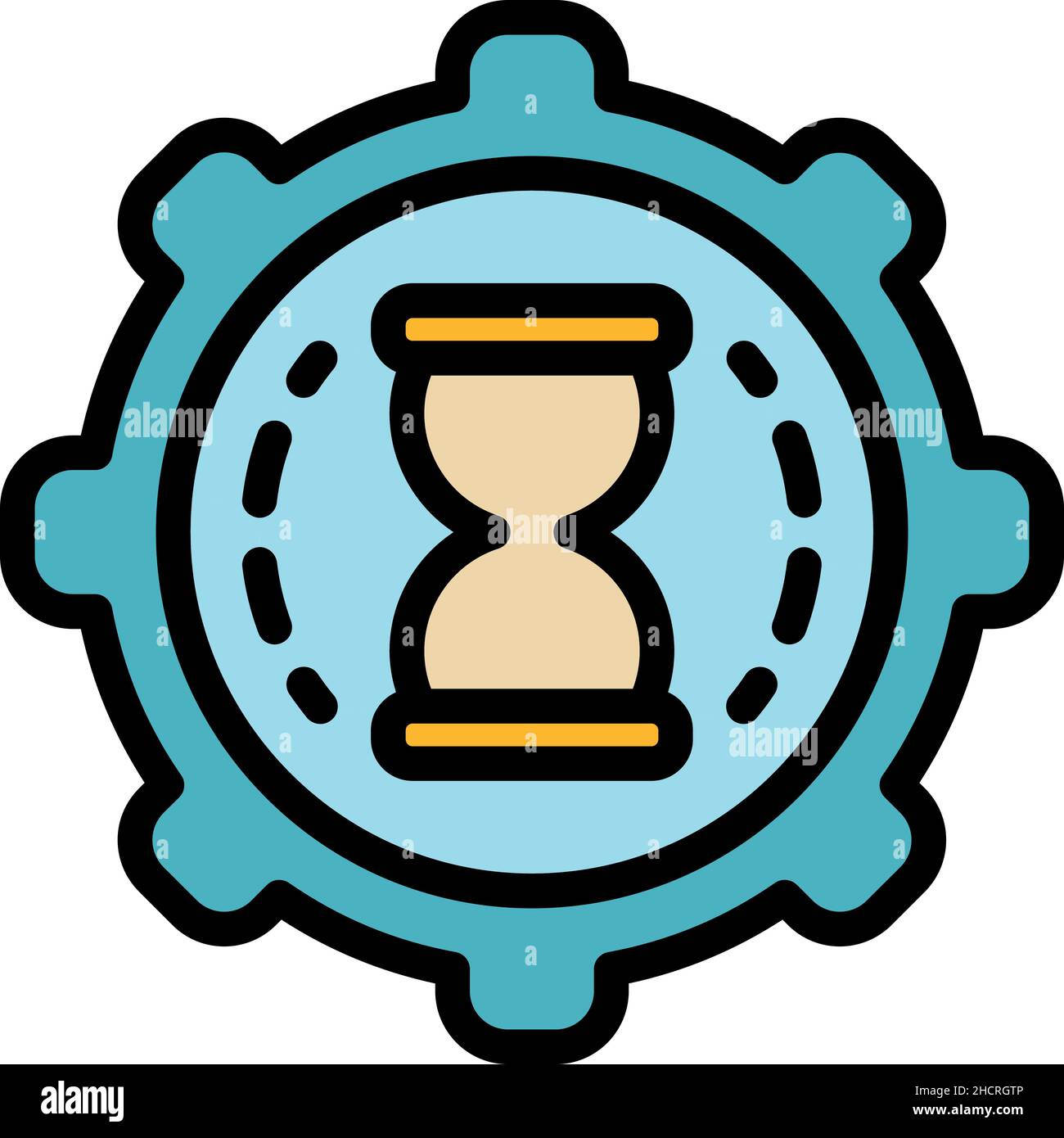Time track hours icon. Outline time track hours vector icon color flat ...