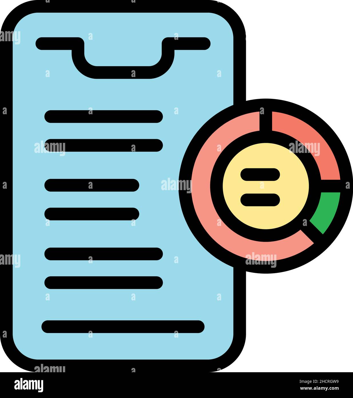 Contribution report icon. Outline contribution report vector icon color ...