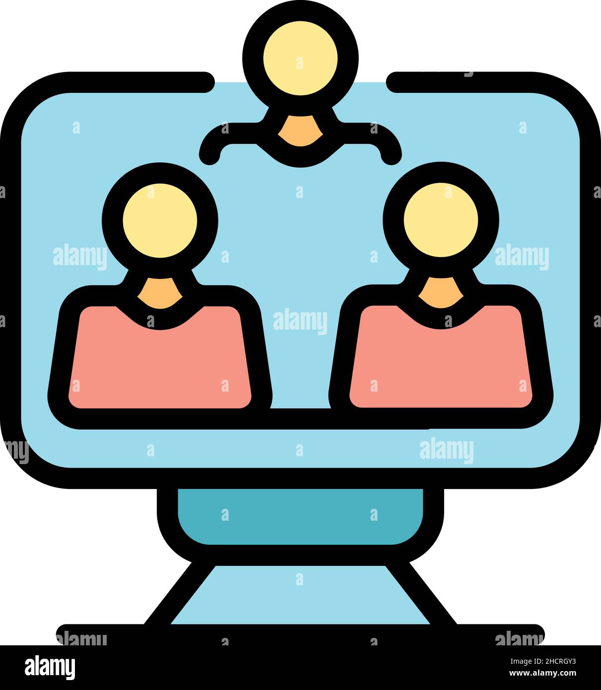Team contribution icon. Outline team contribution vector icon color ...