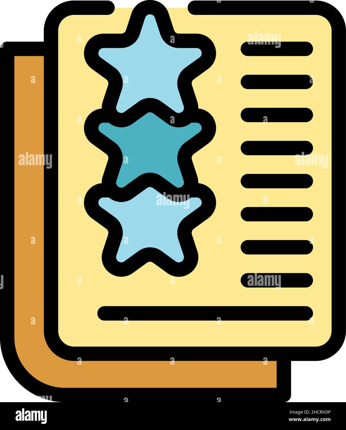 Review document icon. Outline review document vector icon color flat ...