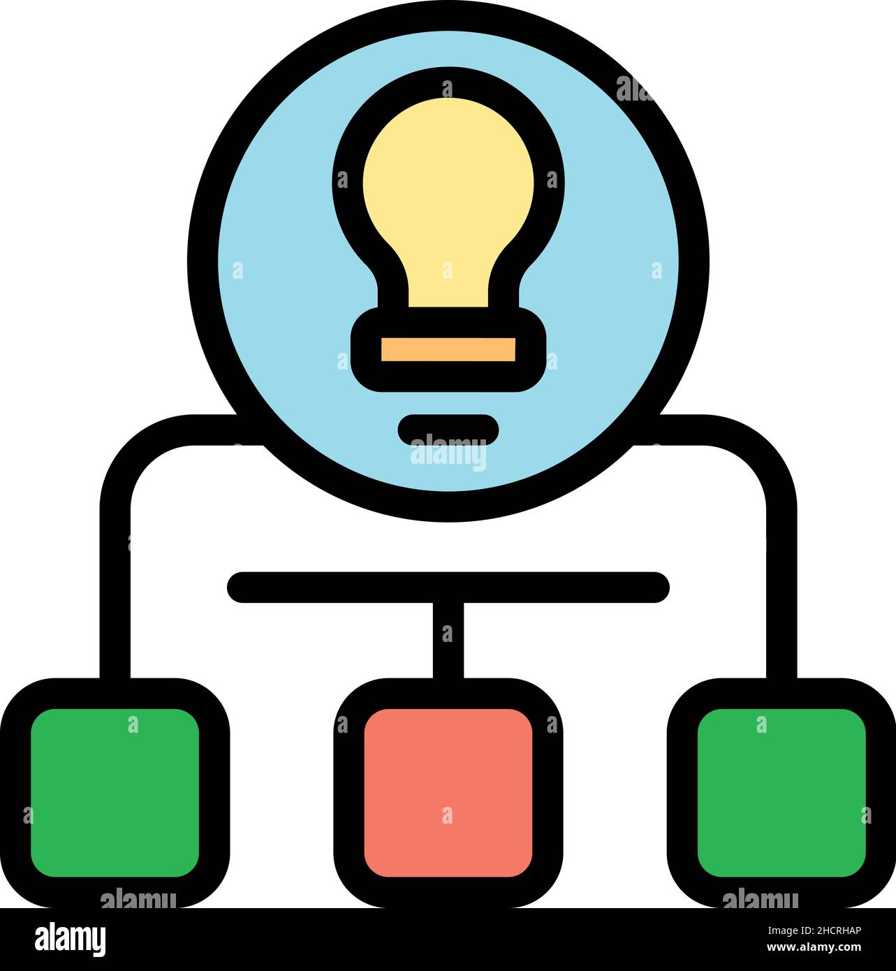 Idea contribution icon. Outline idea contribution vector icon color ...