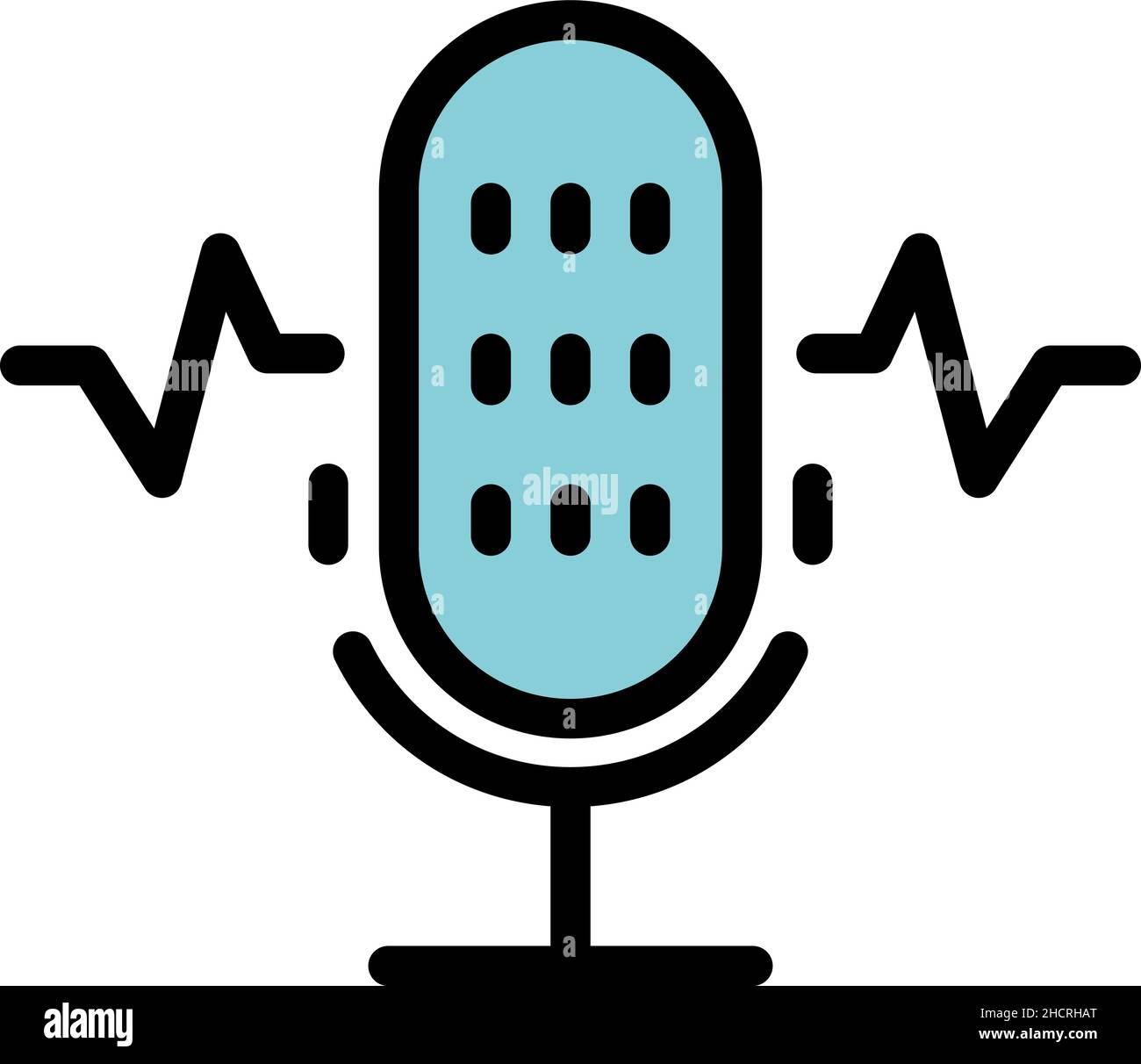Recording microphone icon. Outline recording microphone vector icon ...