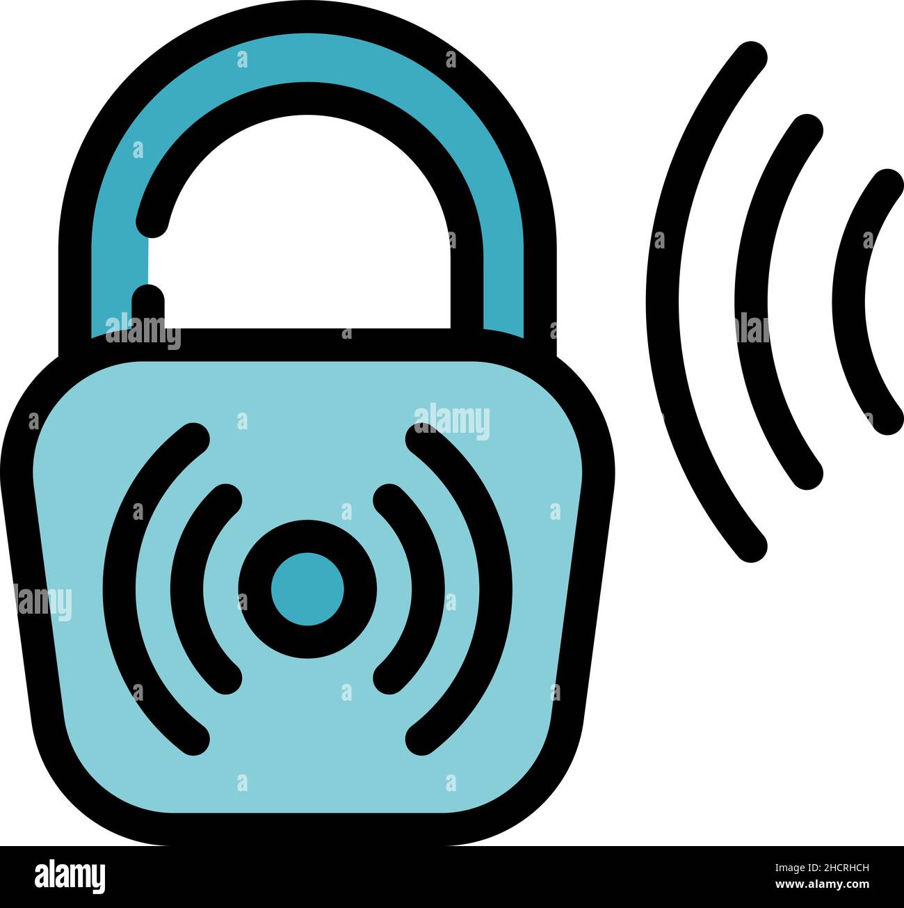 Lock voice recognition icon. Outline lock voice recognition vector icon ...
