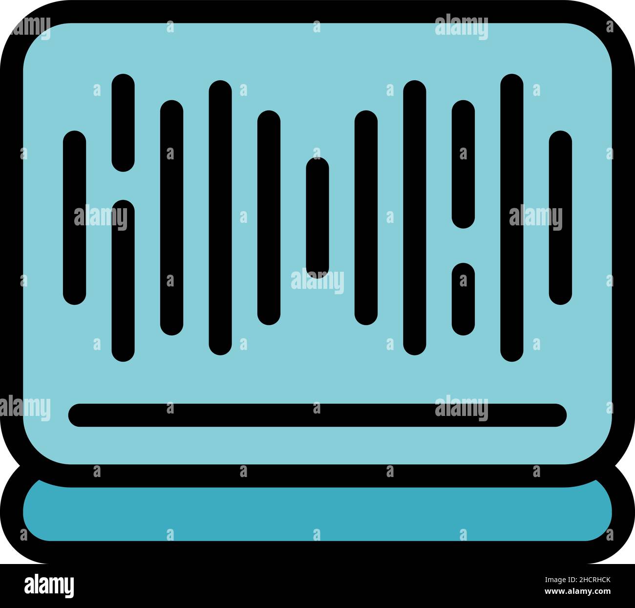 Speech wave icon. Outline speech wave vector icon color flat isolated ...