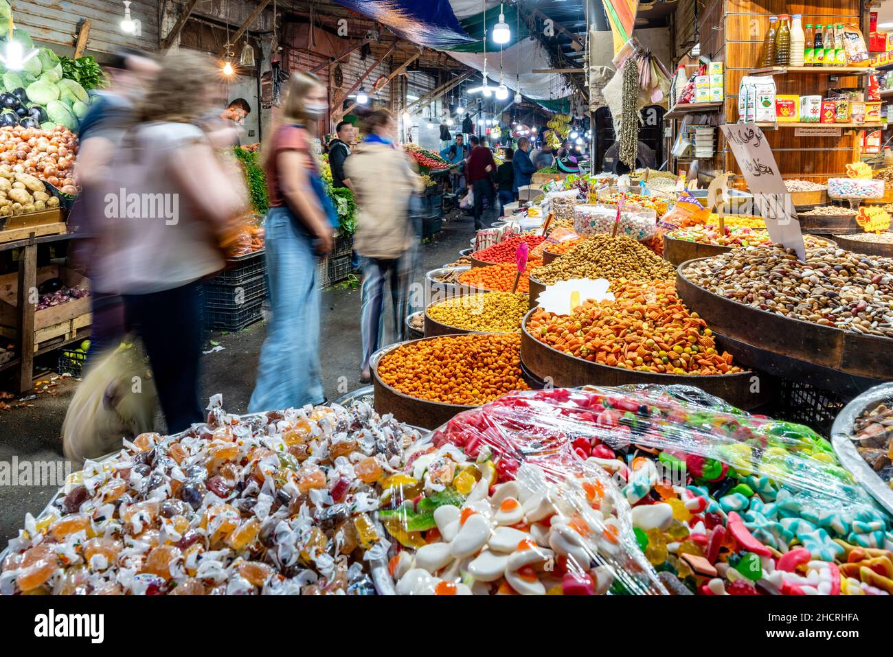 Colourful Sweets and Snacks On Sale In The Souk, Downtown Amman, Amman ...