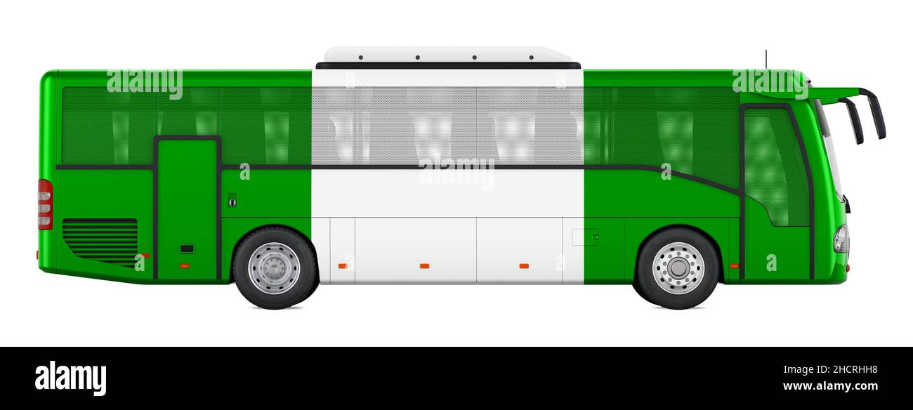 Bus travel in Nigeria, Nigerian bus tours, concept. 3D rendering ...