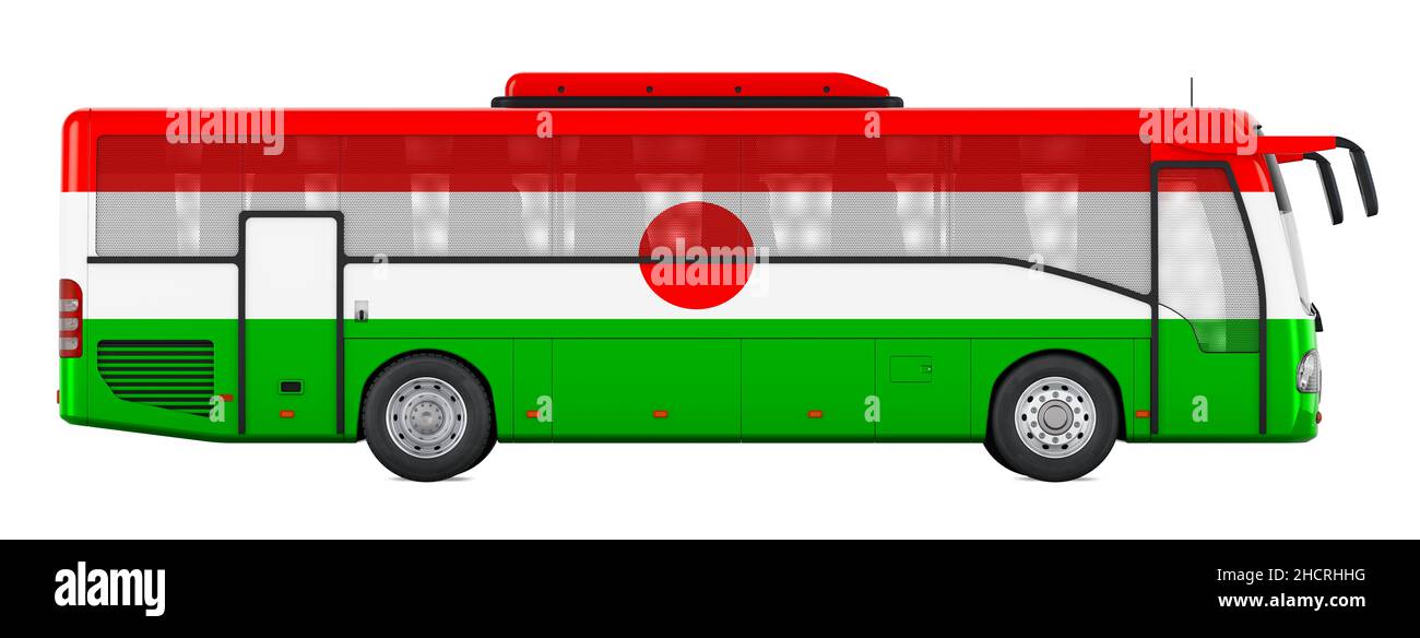 Bus travel in Niger bus tours, concept. 3D rendering isolated on white ...