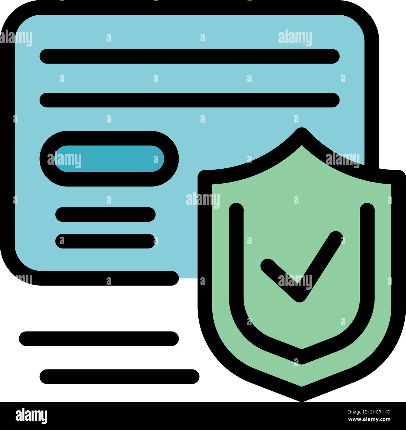 Card secured icon outline Stock Vector Images - Alamy