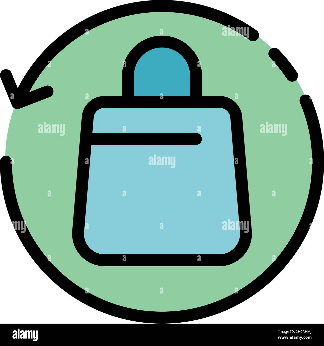 Refresh shopping icon. Outline refresh shopping vector icon color flat ...