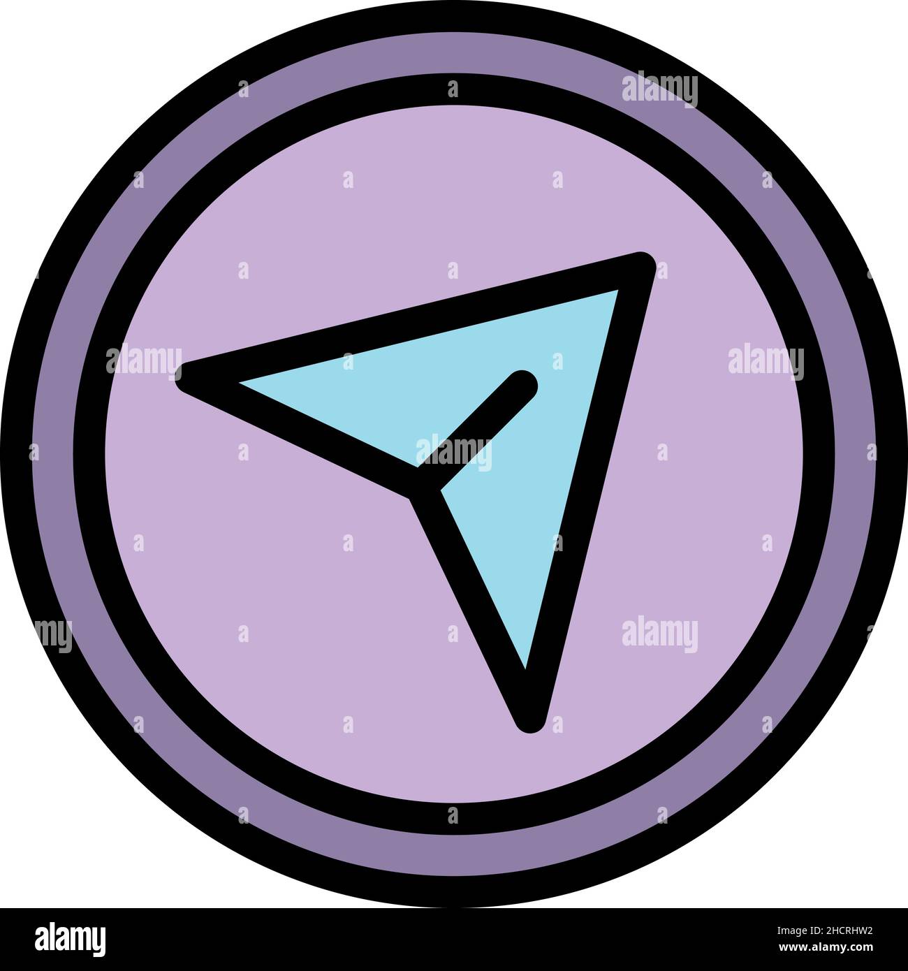 Send button icon. Outline send button vector icon color flat isolated ...