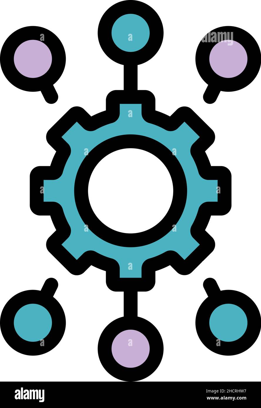 Settings icon. Outline settings vector icon color flat isolated Stock ...