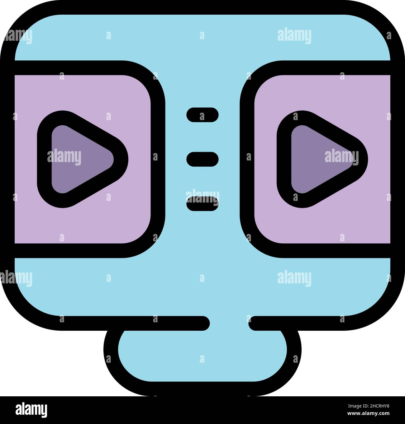 Next video icon. Outline next video vector icon color flat isolated ...