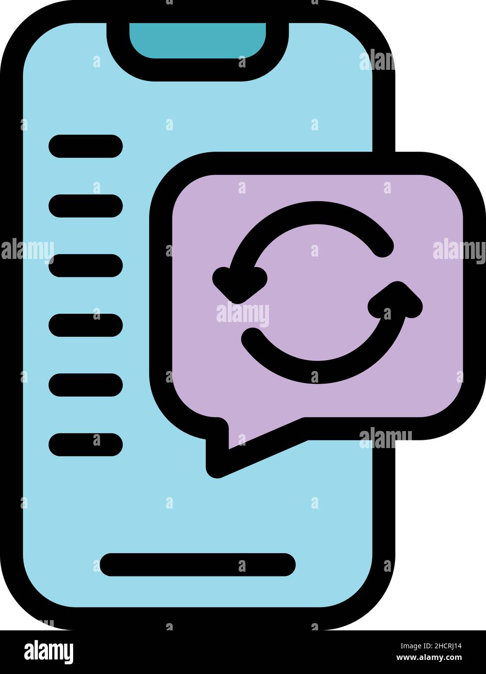 Phone refresh icon. Outline phone refresh vector icon color flat ...