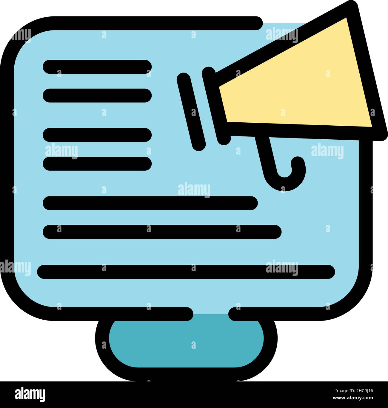 Social campaign icon. Outline social campaign vector icon color flat ...