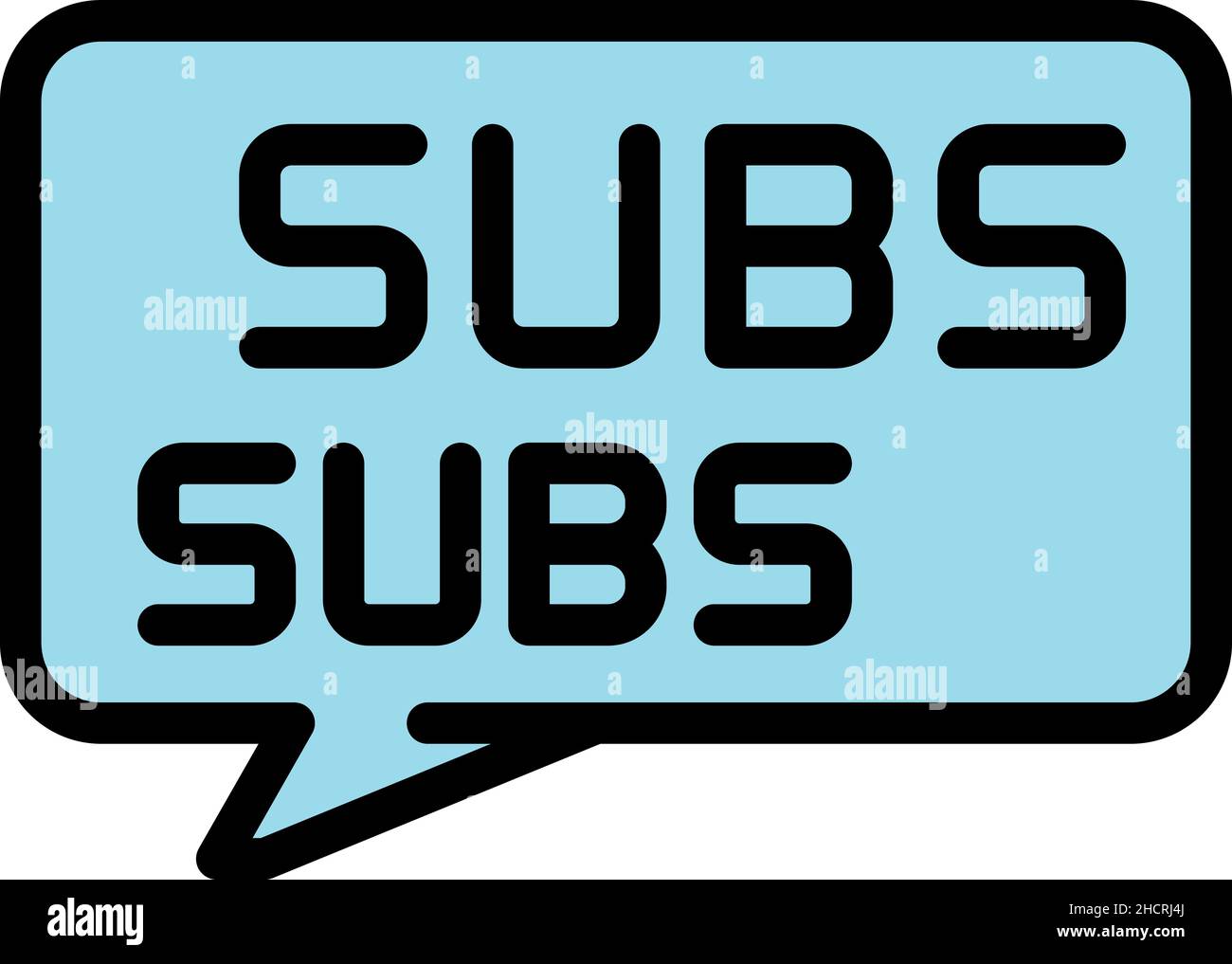 Subscribe message icon. Outline subscribe message vector icon color ...
