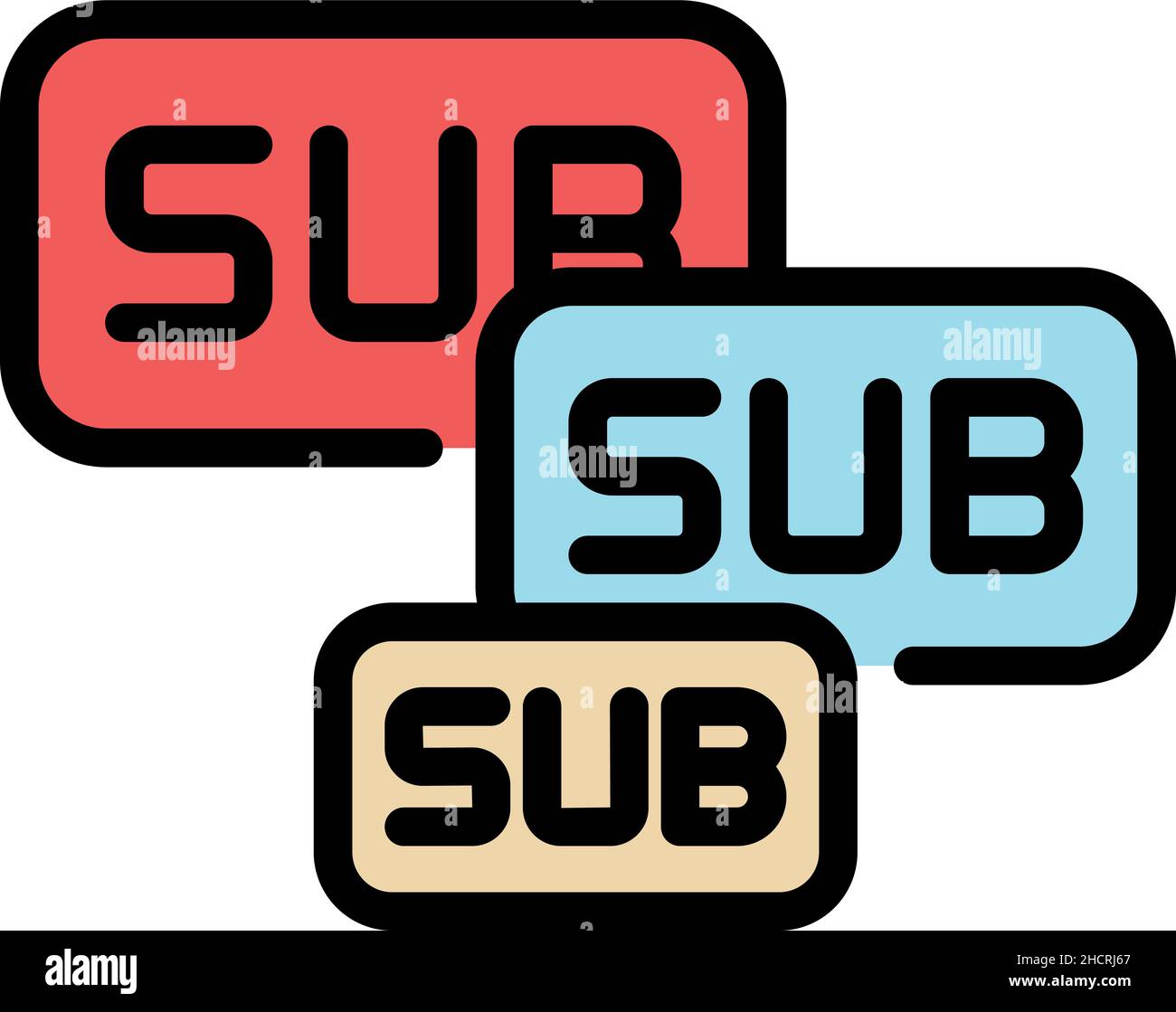 Subscribe button icon. Outline subscribe button vector icon color flat ...
