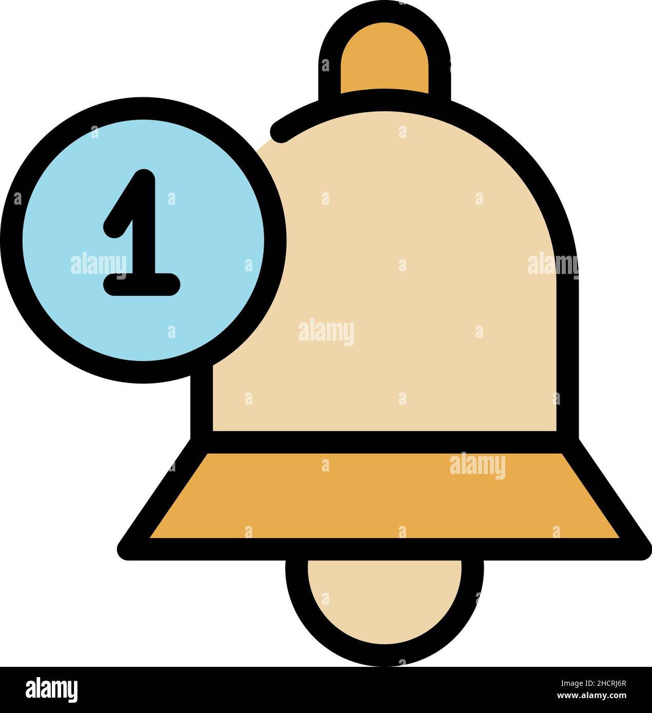 Bell subscribe button icon. Outline bell subscribe button vector icon ...