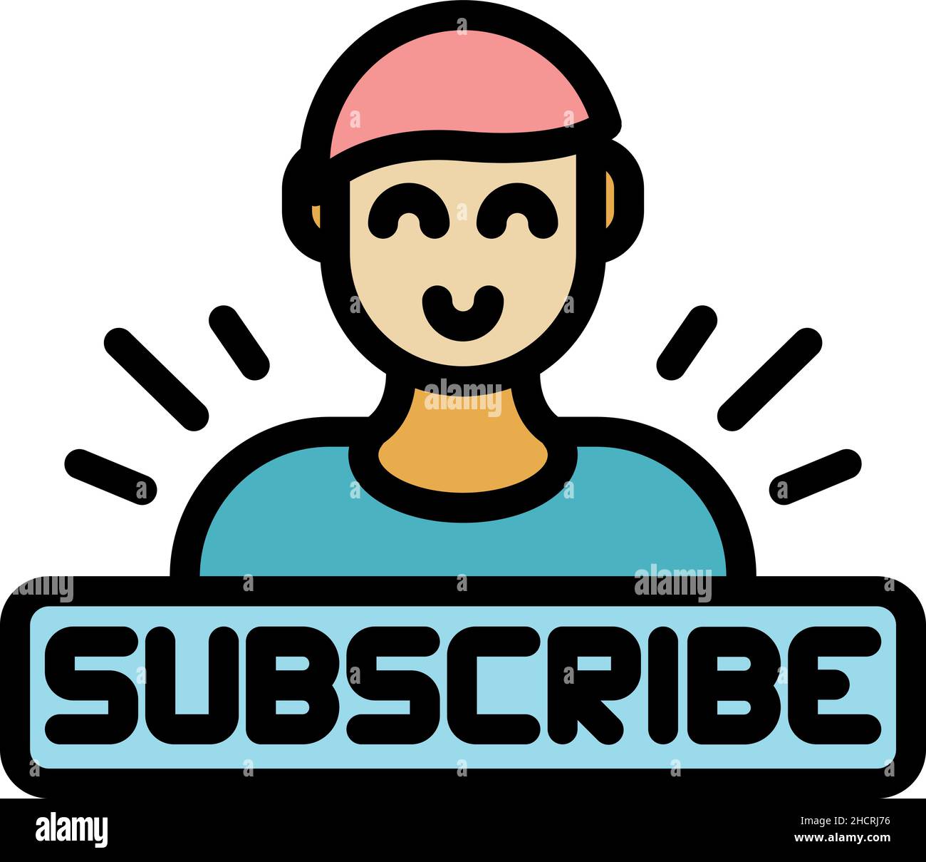 New subscriber icon. Outline new subscriber vector icon color flat ...