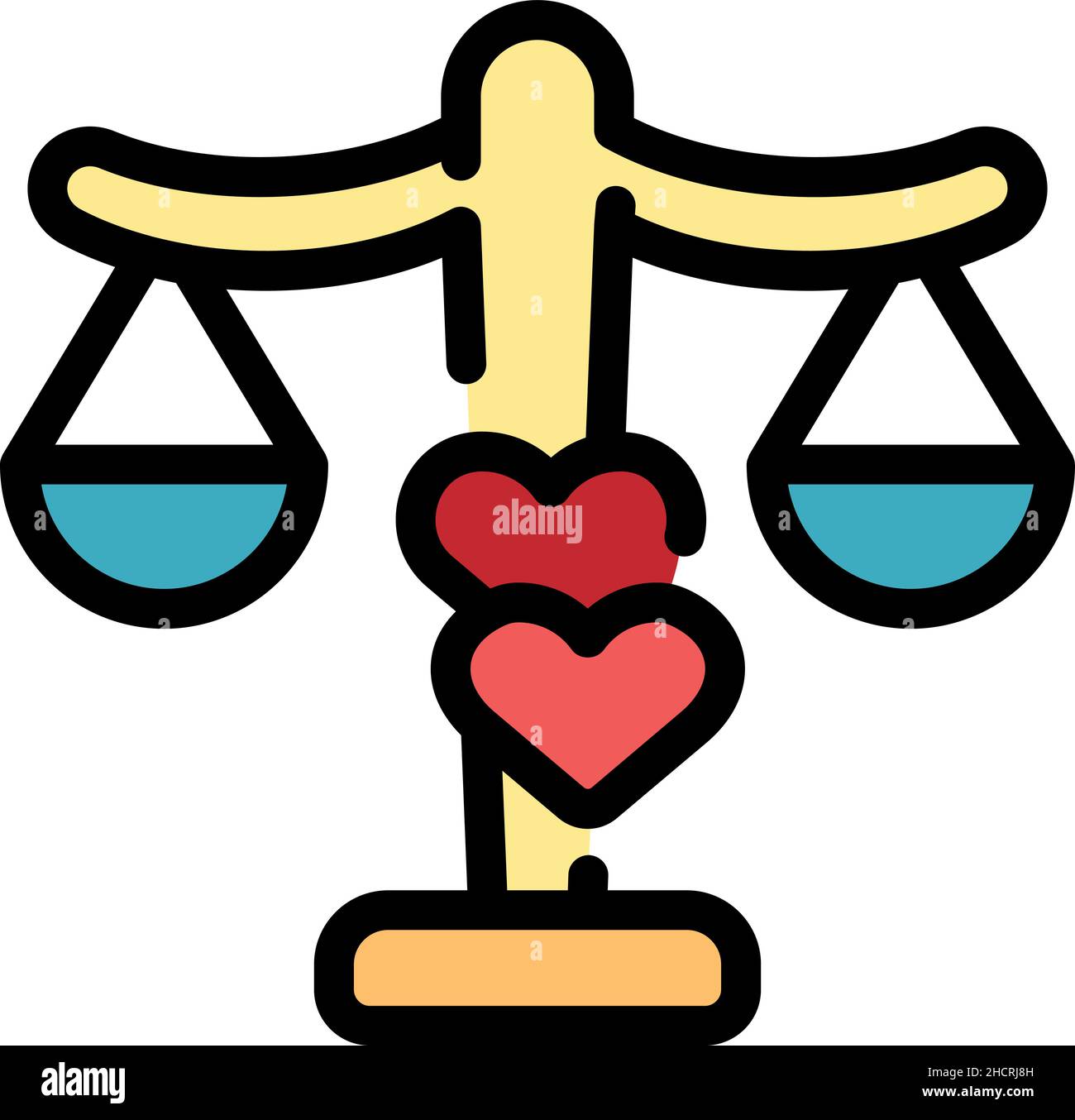 Self-esteem balance icon. Outline self-esteem balance vector icon color ...