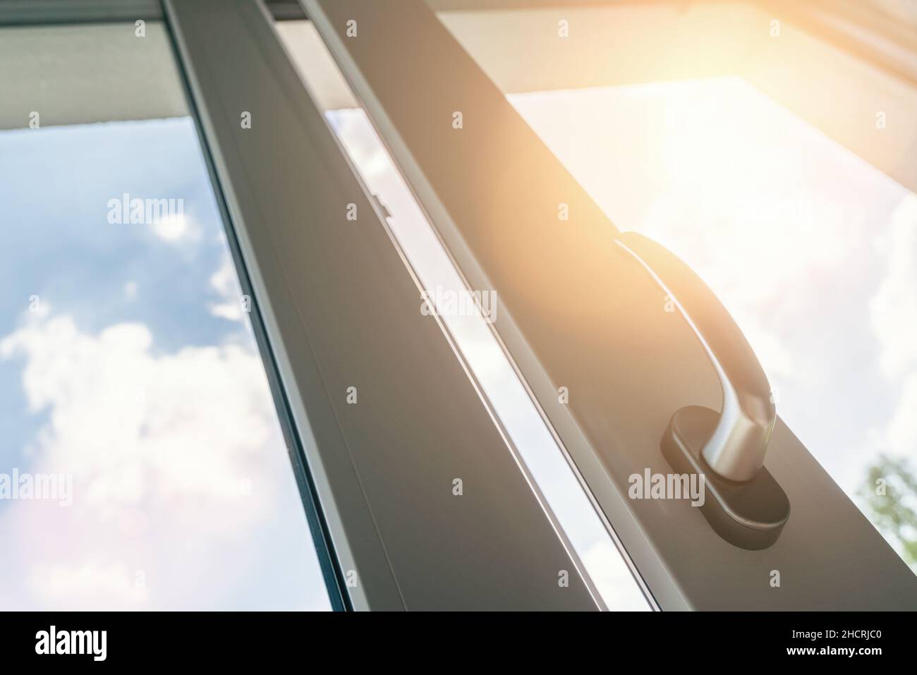 Open window. PVC plastic Stock Photo - Alamy