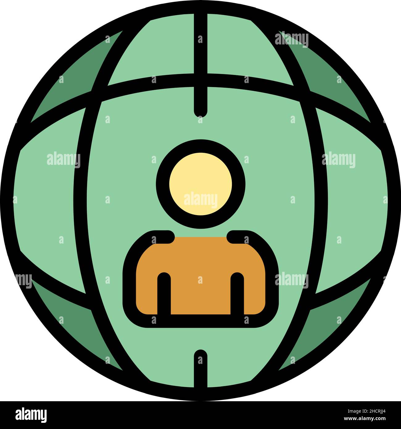 Global social project icon. Outline global social project vector icon ...