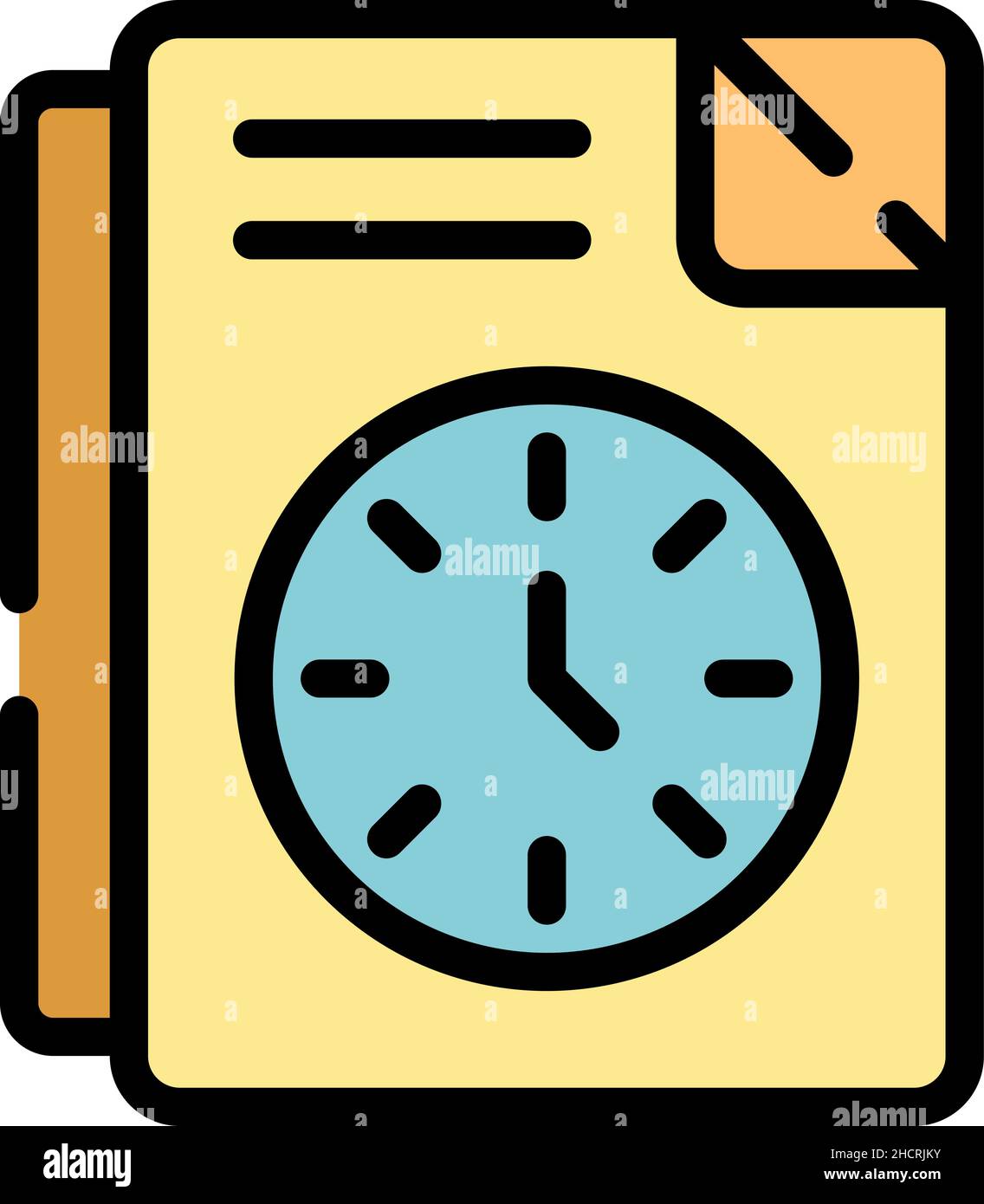 Social project time icon. Outline social project time vector icon color ...