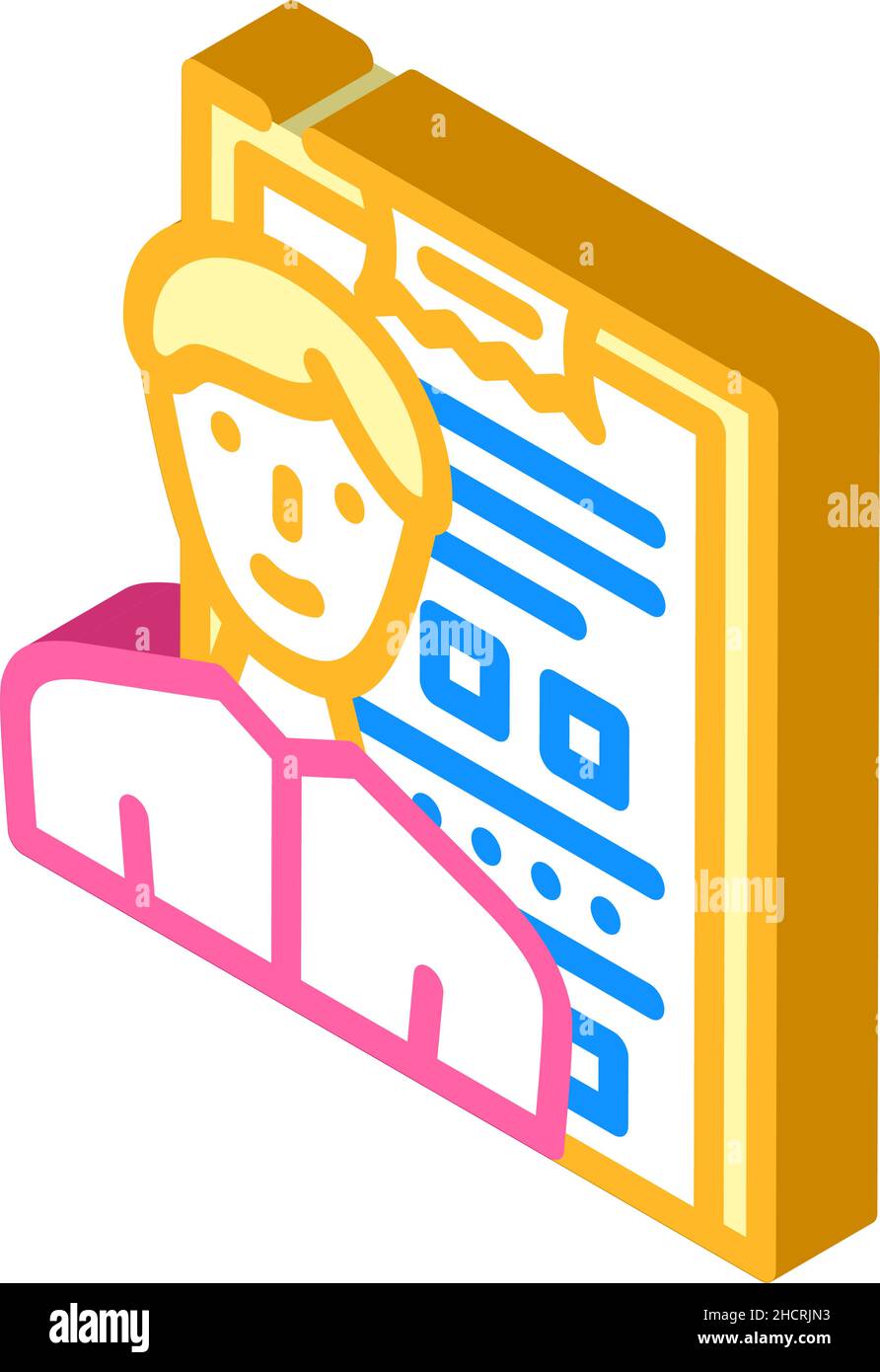 survey salesman isometric icon vector illustration Stock Vector Image ...