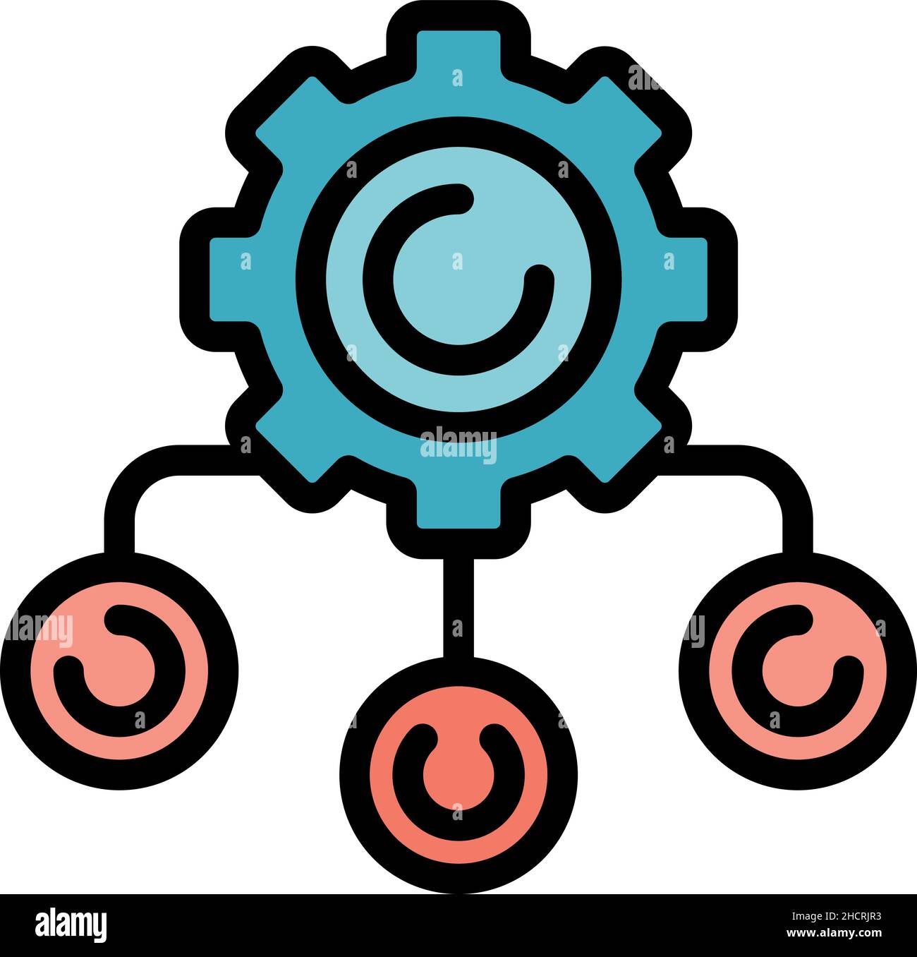 Project working system icon. Outline project working system vector icon ...