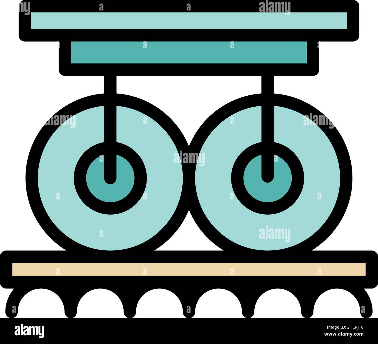 Paper roller icon. Outline paper roller vector icon color flat isolated ...