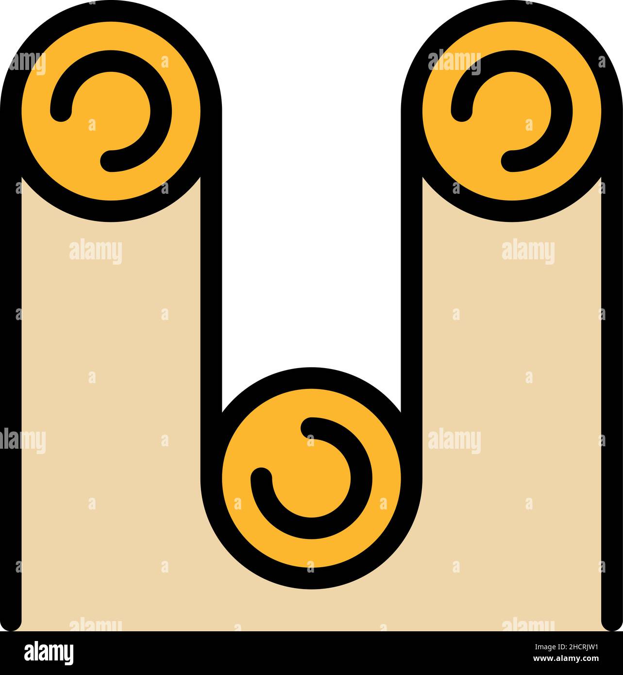 Paper and pulp icon. Outline paper and pulp vector icon color flat ...