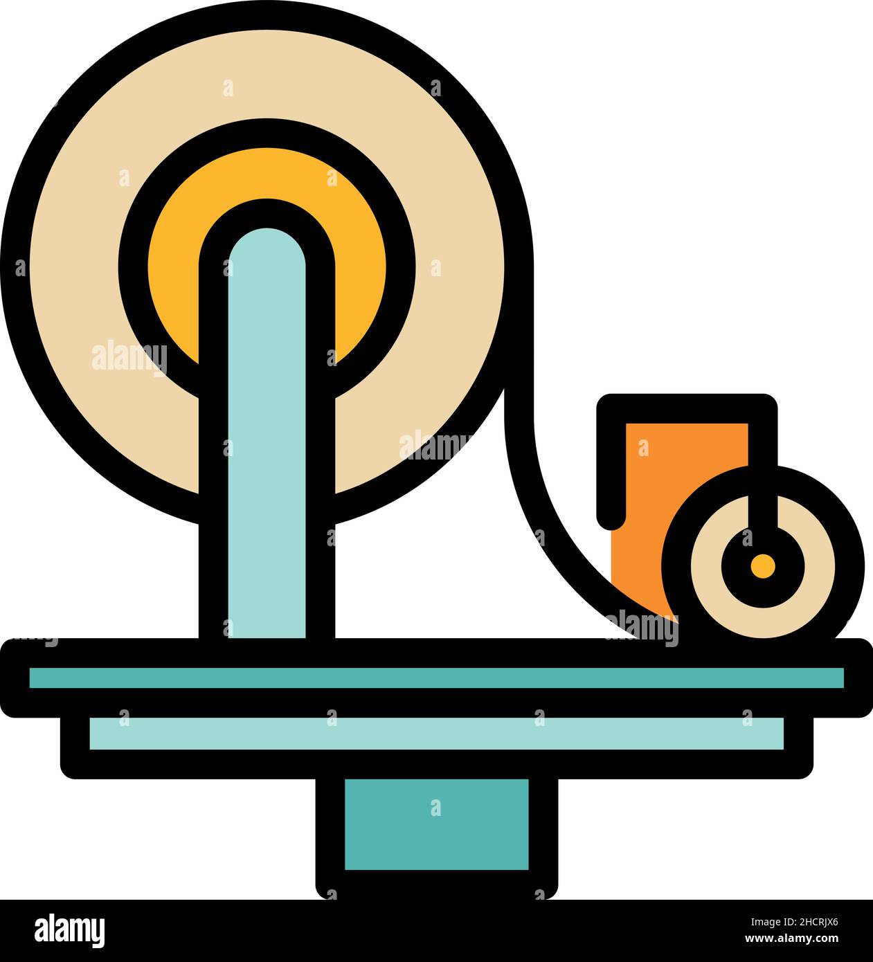 Paper production machine icon. Outline paper production machine vector ...