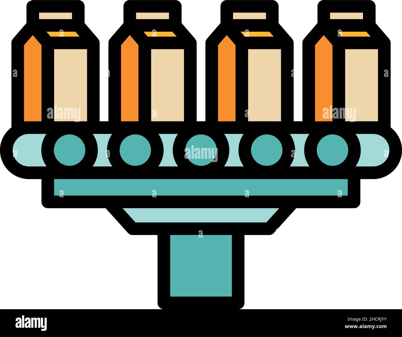 Paper pack factory icon. Outline paper pack factory vector icon color ...