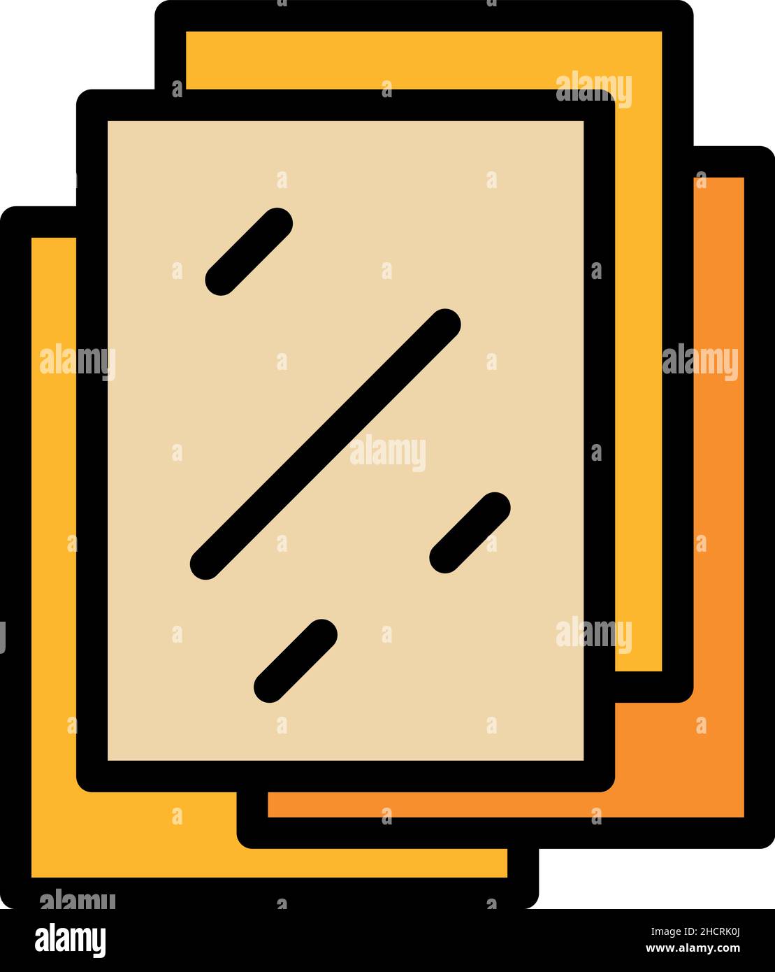 Bio paper sheets icon. Outline bio paper sheets vector icon color flat ...