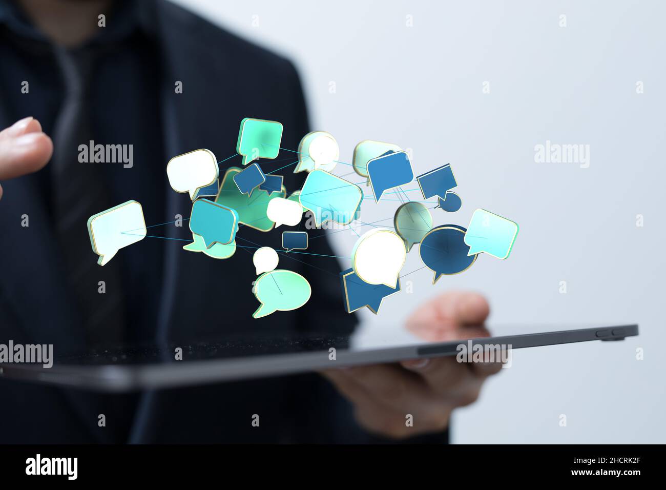 3D rendering of email icon concept in hand background Stock Photo - Alamy
