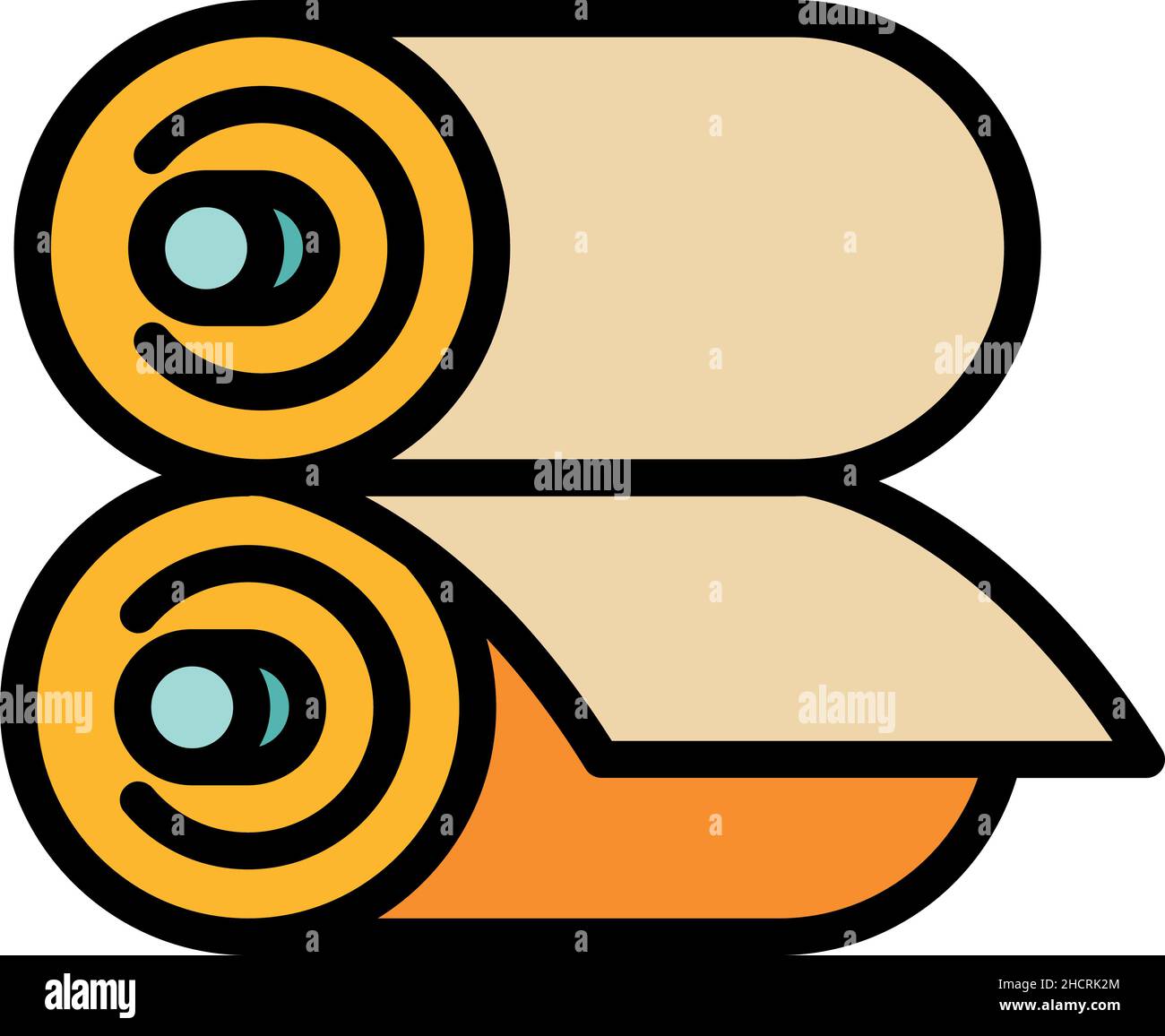 Tissue paper rolls icon. Outline tissue paper rolls vector icon color ...