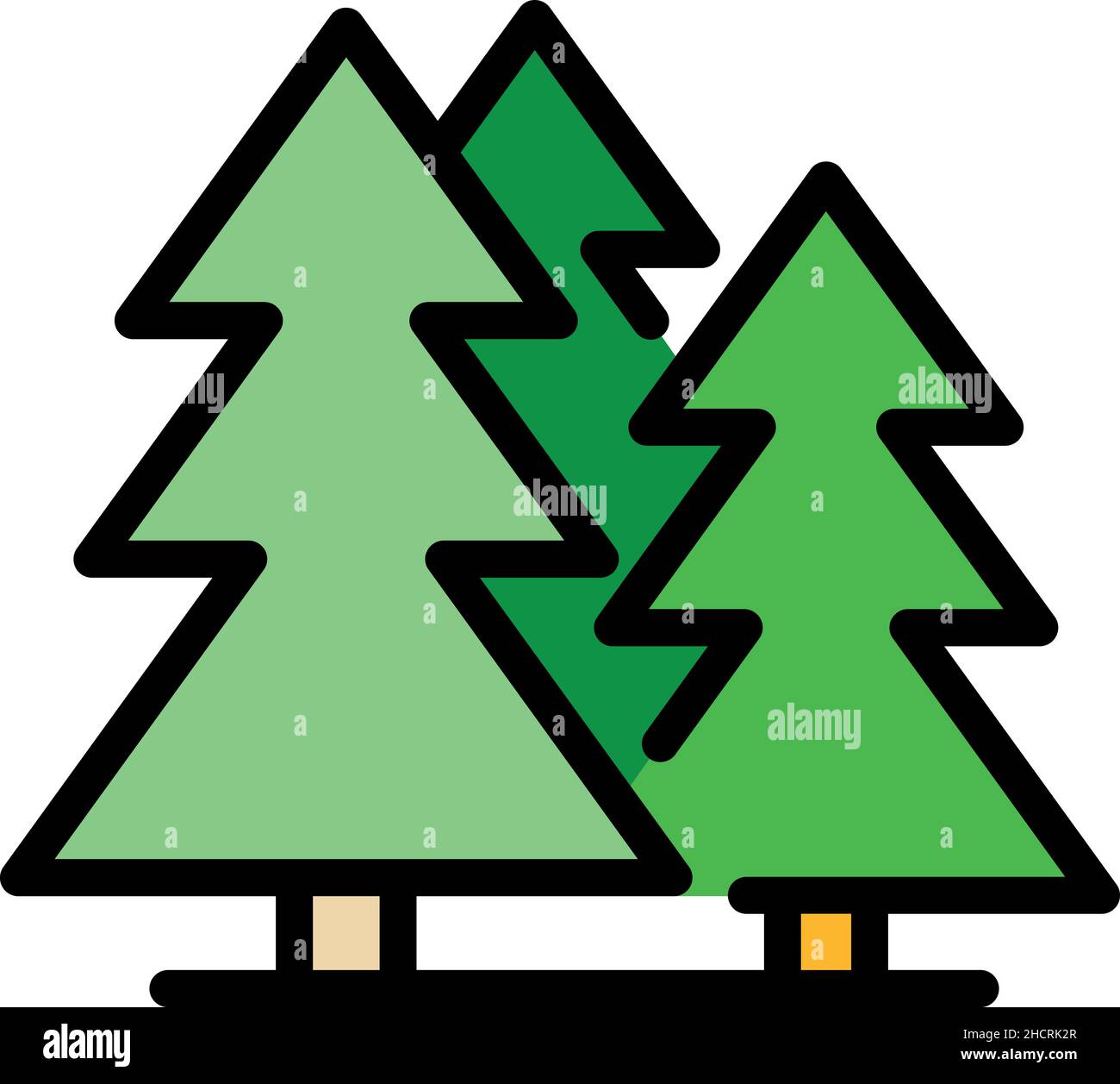 Trees paper material icon. Outline trees paper material vector icon ...