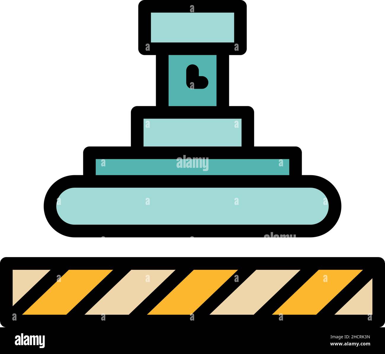 Press paper machine icon. Outline press paper machine vector icon color ...