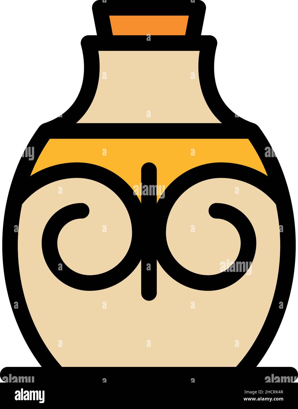 Old amphora icon. Outline old amphora vector icon color flat isolated ...