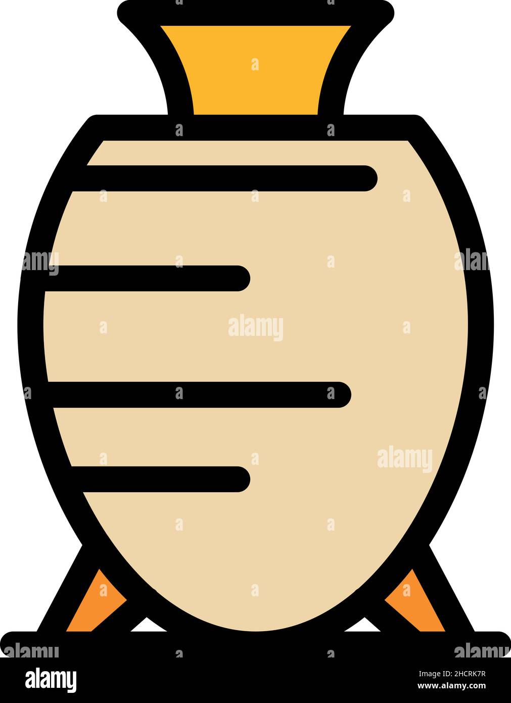 Culture amphora icon. Outline culture amphora vector icon color flat ...