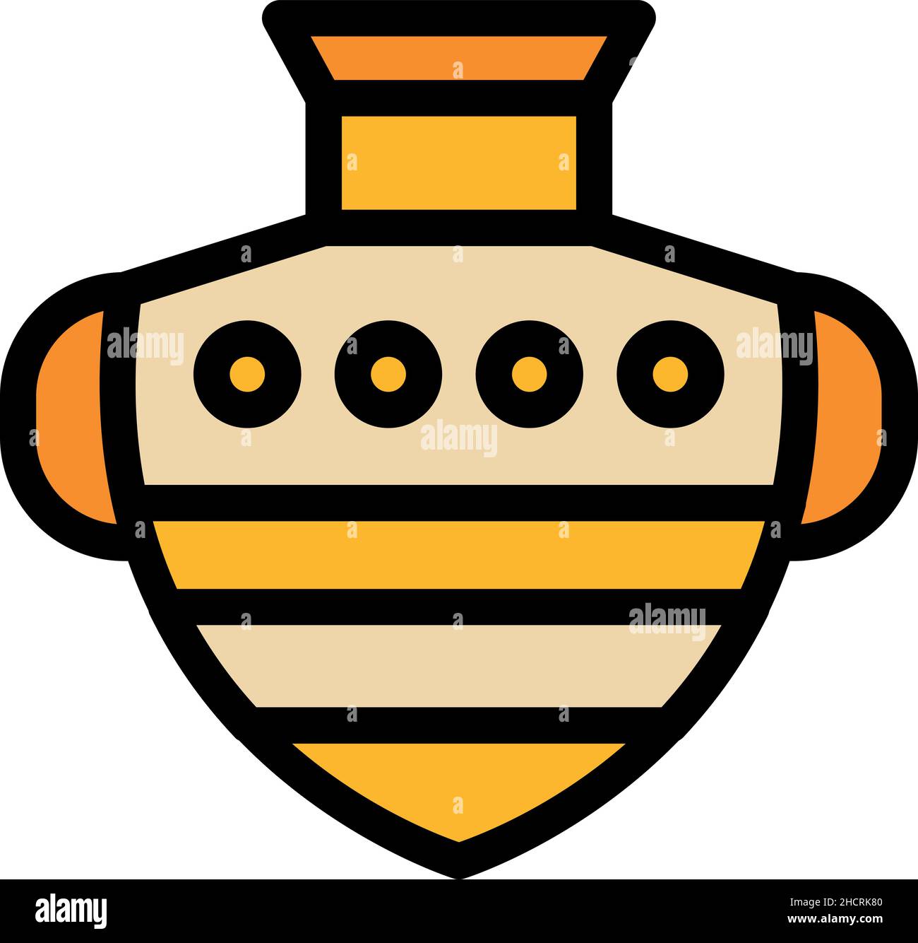 Traditional amphora icon. Outline traditional amphora vector icon color ...