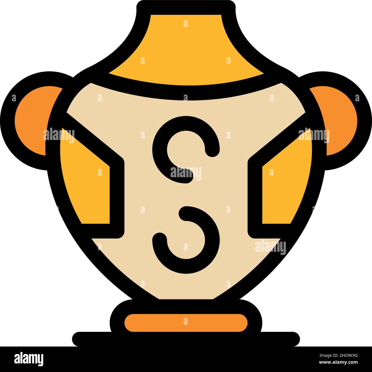 Interior amphora icon. Outline interior amphora vector icon color flat ...