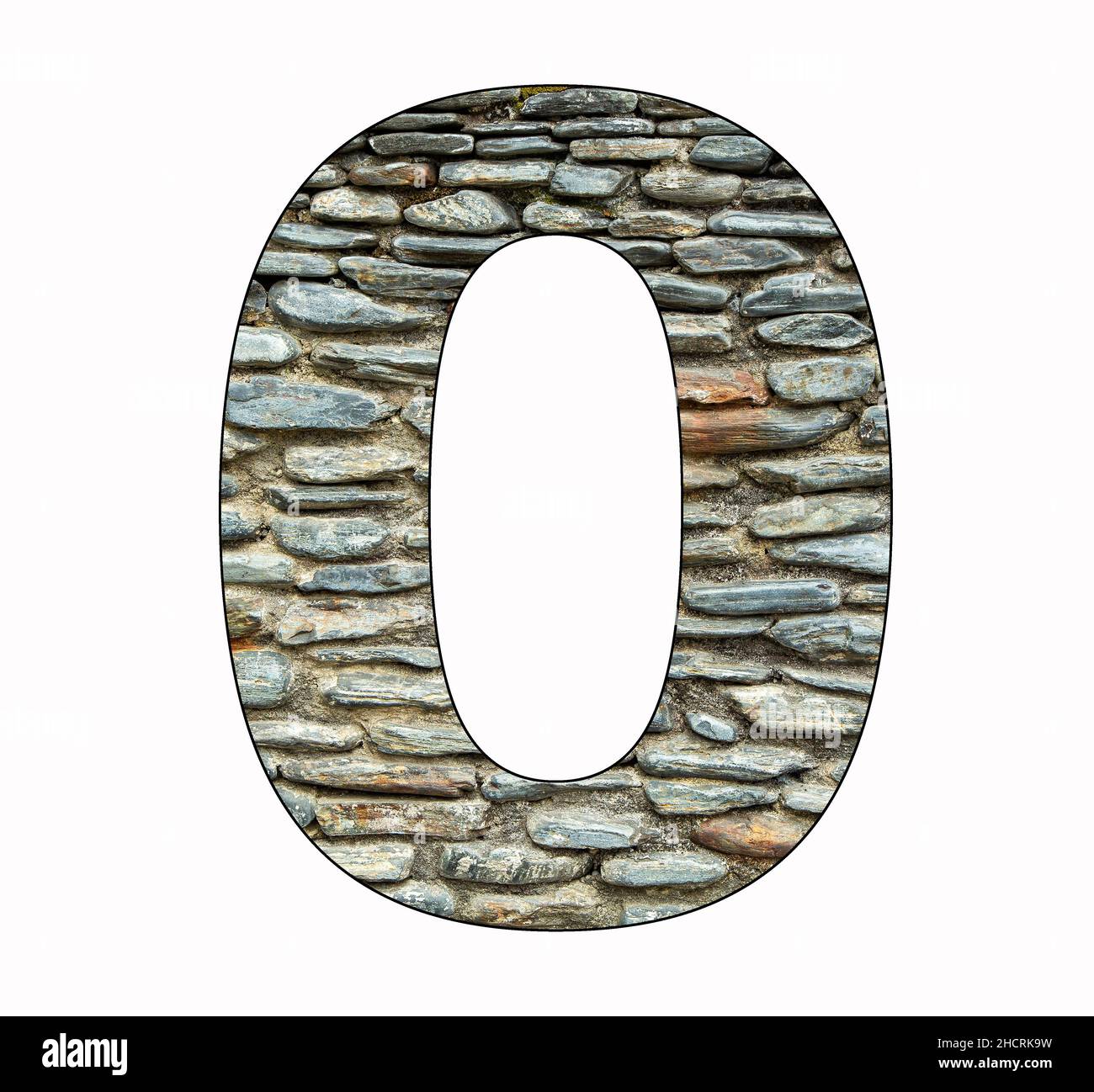 Number 0 - Zero digit on rustic stone background Stock Photo - Alamy