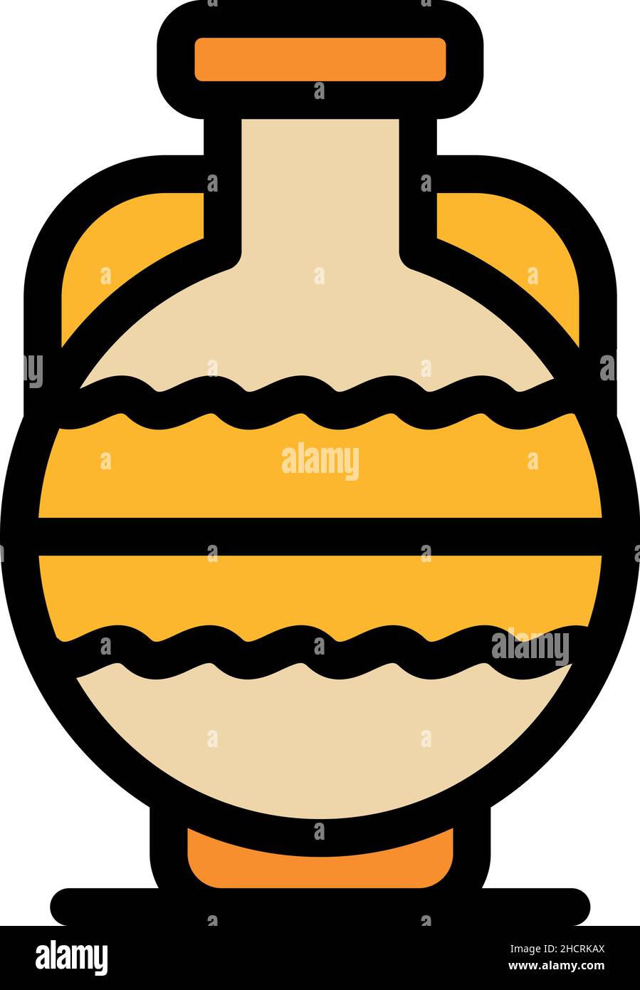 Handmade amphora icon. Outline handmade amphora vector icon color flat ...