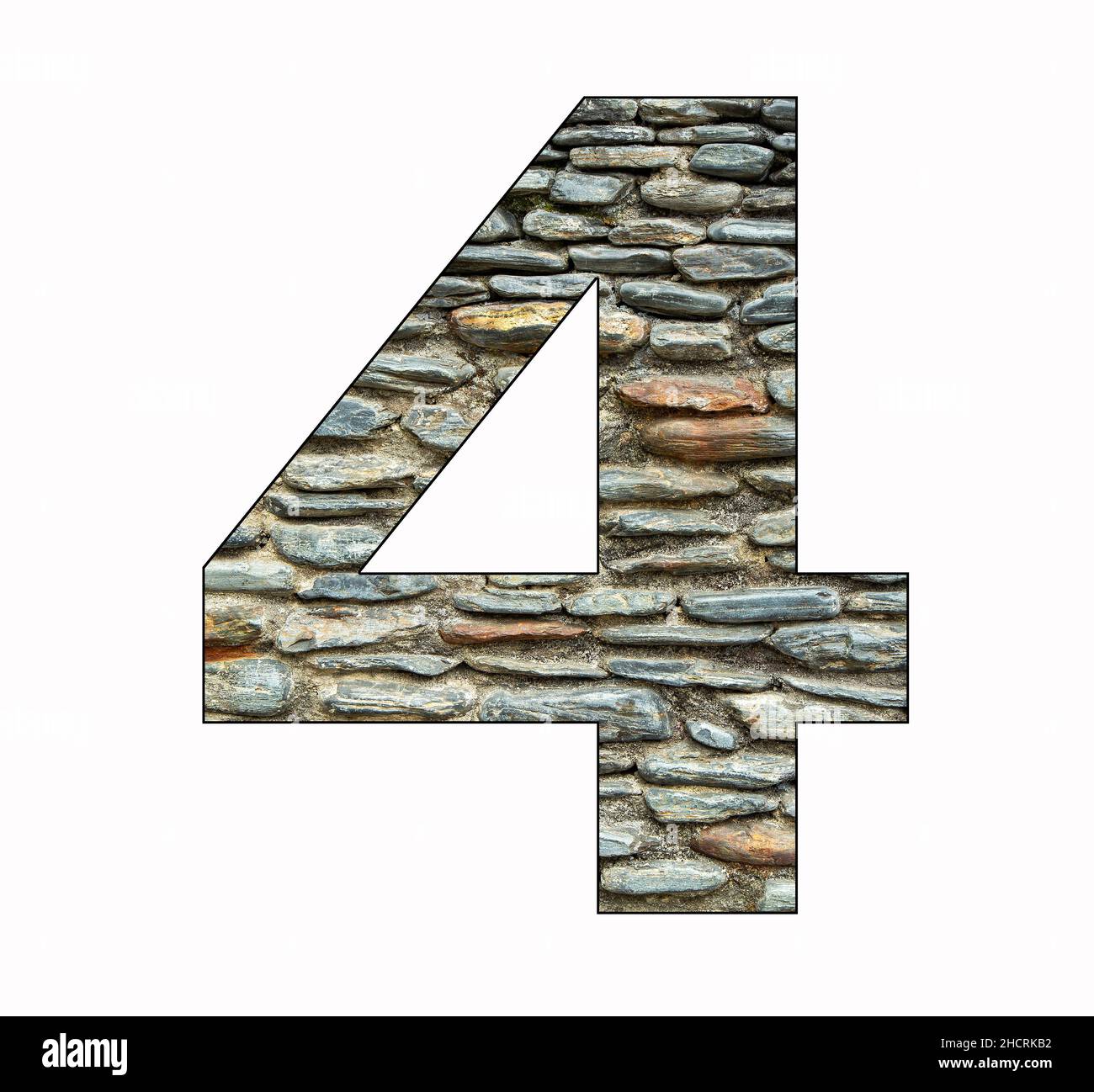 Number 4 - Four digit on rustic stone background Stock Photo - Alamy