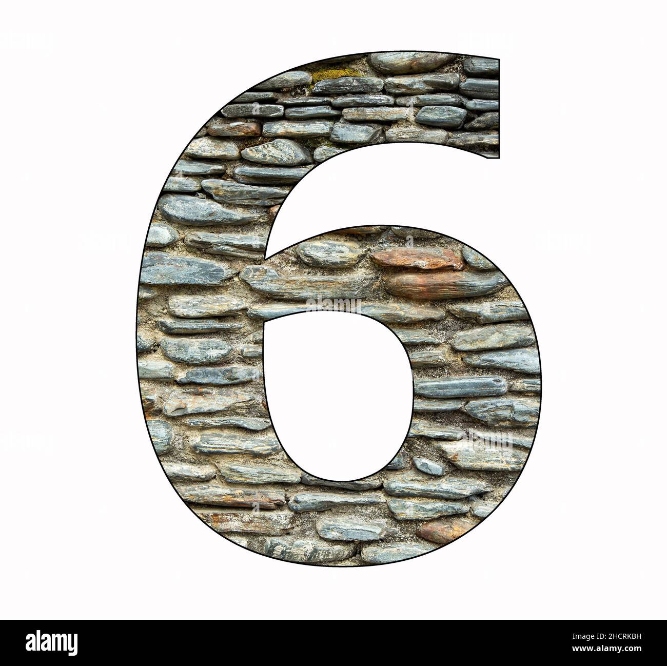 Number 6 - Six digit on rustic stone background Stock Photo - Alamy