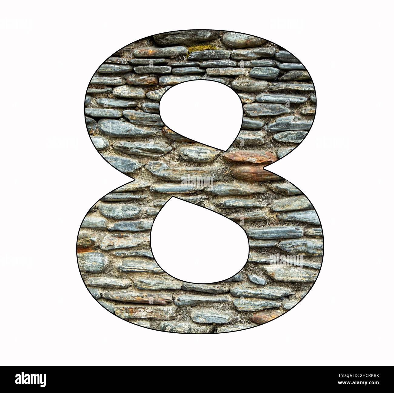 Number 8 - Eight digit on rustic stone background Stock Photo - Alamy