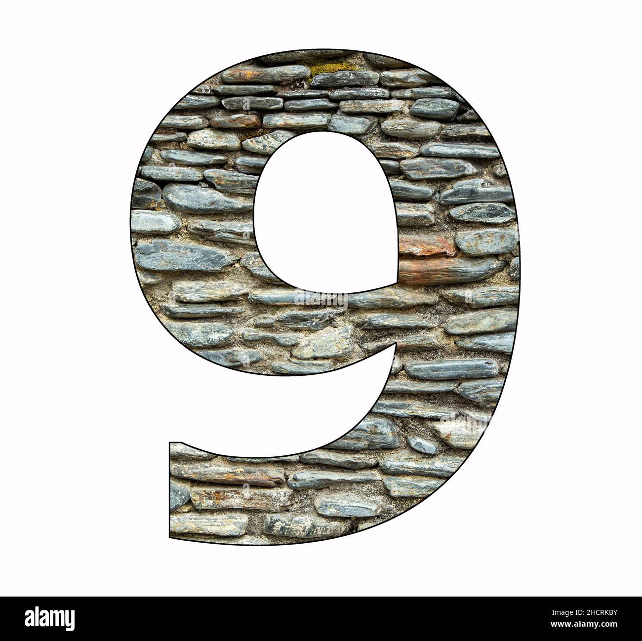 Number 9 on rustic stone background Stock Photo - Alamy