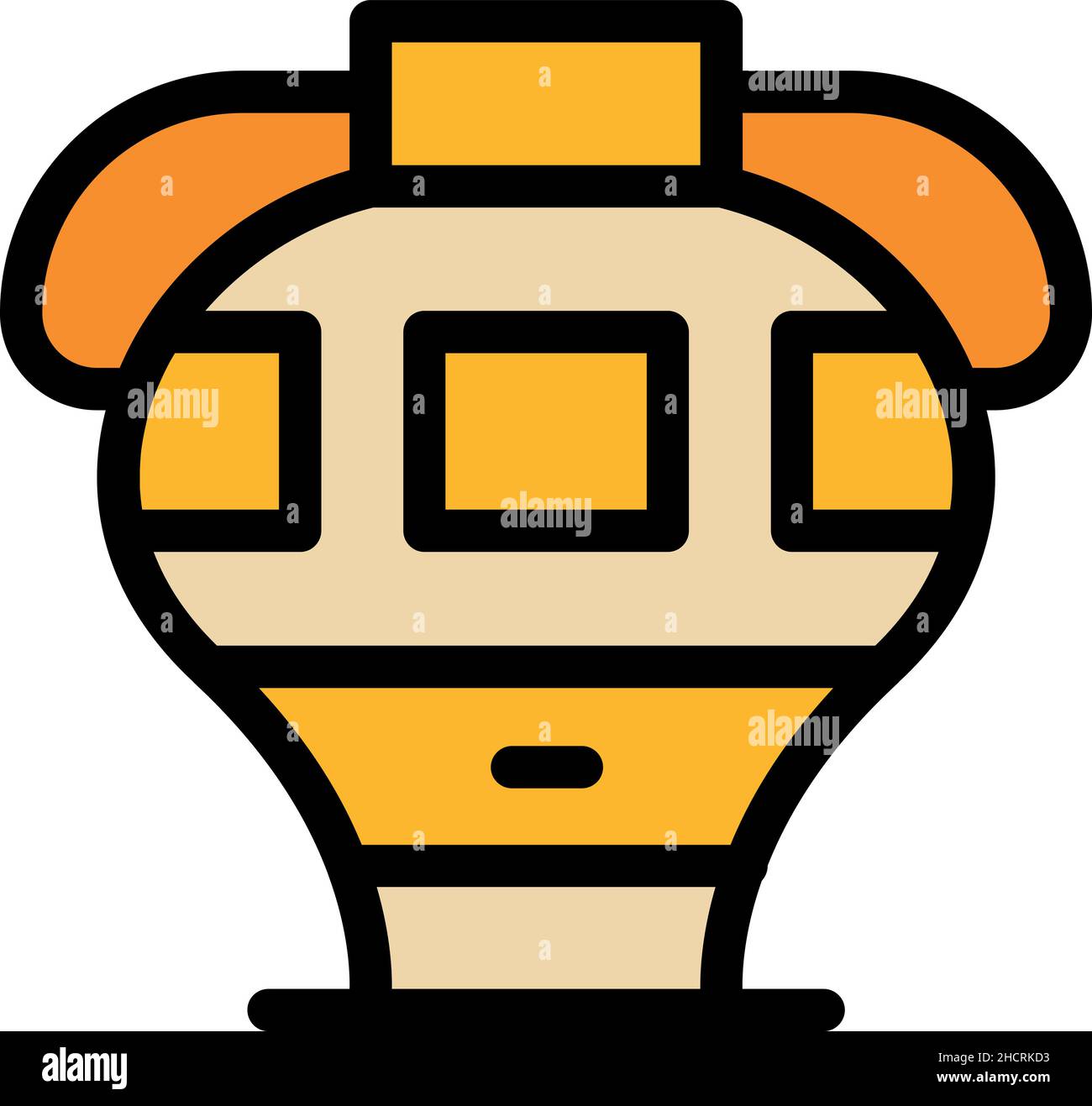 Oriental amphora icon. Outline oriental amphora vector icon color flat ...